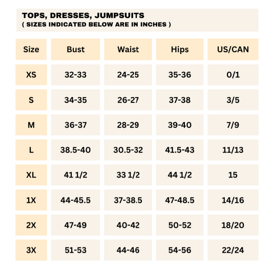 Size Charts – Common World Apparel